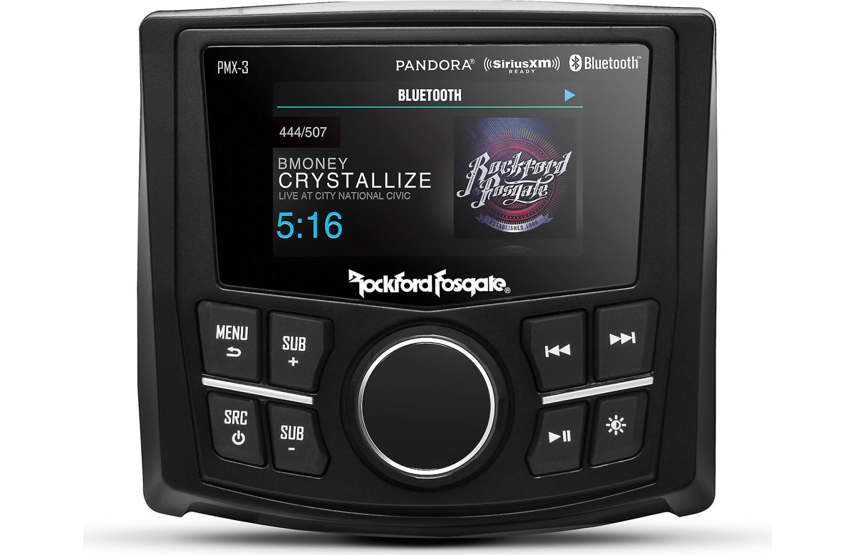 Rockford Fosgate Compact Digital Media Receiver With Bluetooth Sirius