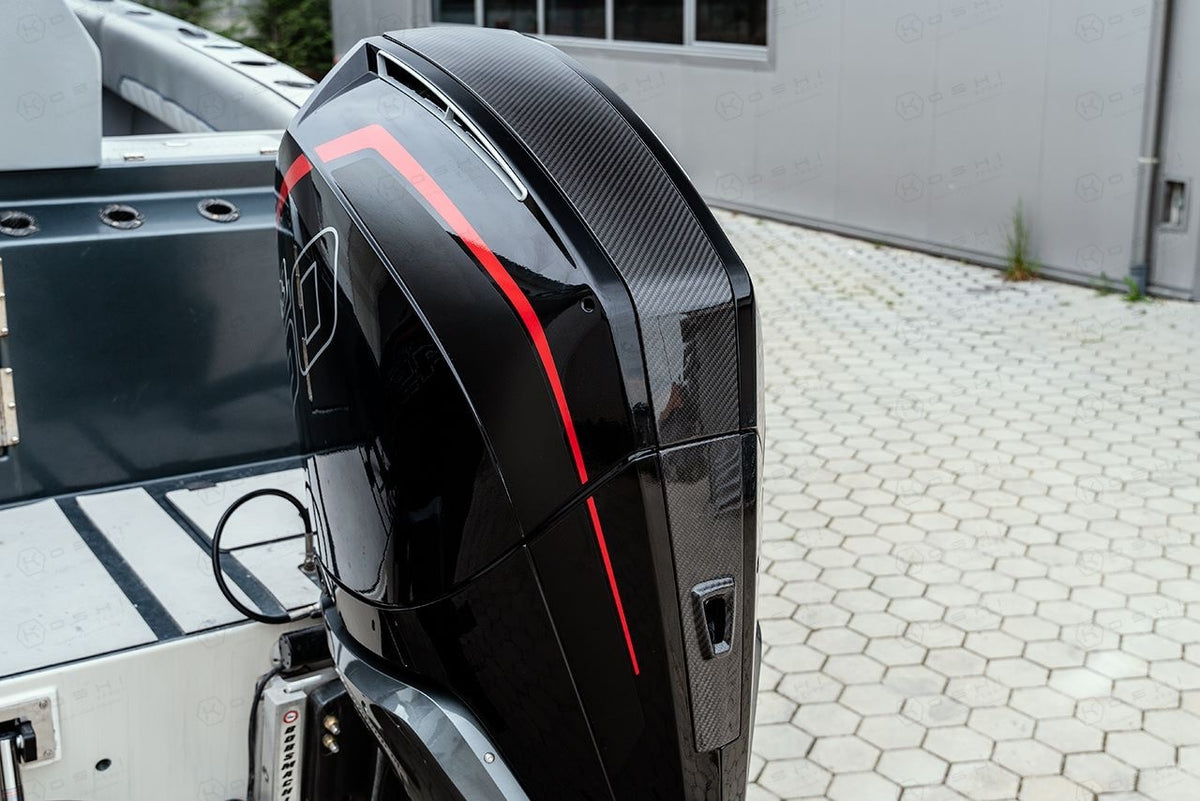 Koshi Marine Carbon Fiber Accent Panel (Mohawk) Kit for Mercury V8 Out ...